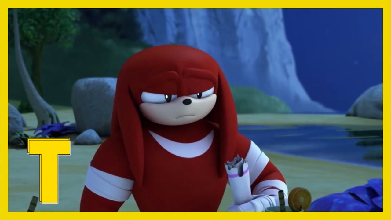 Knuckles is eating a napkin | Sonic Boom - YouTube