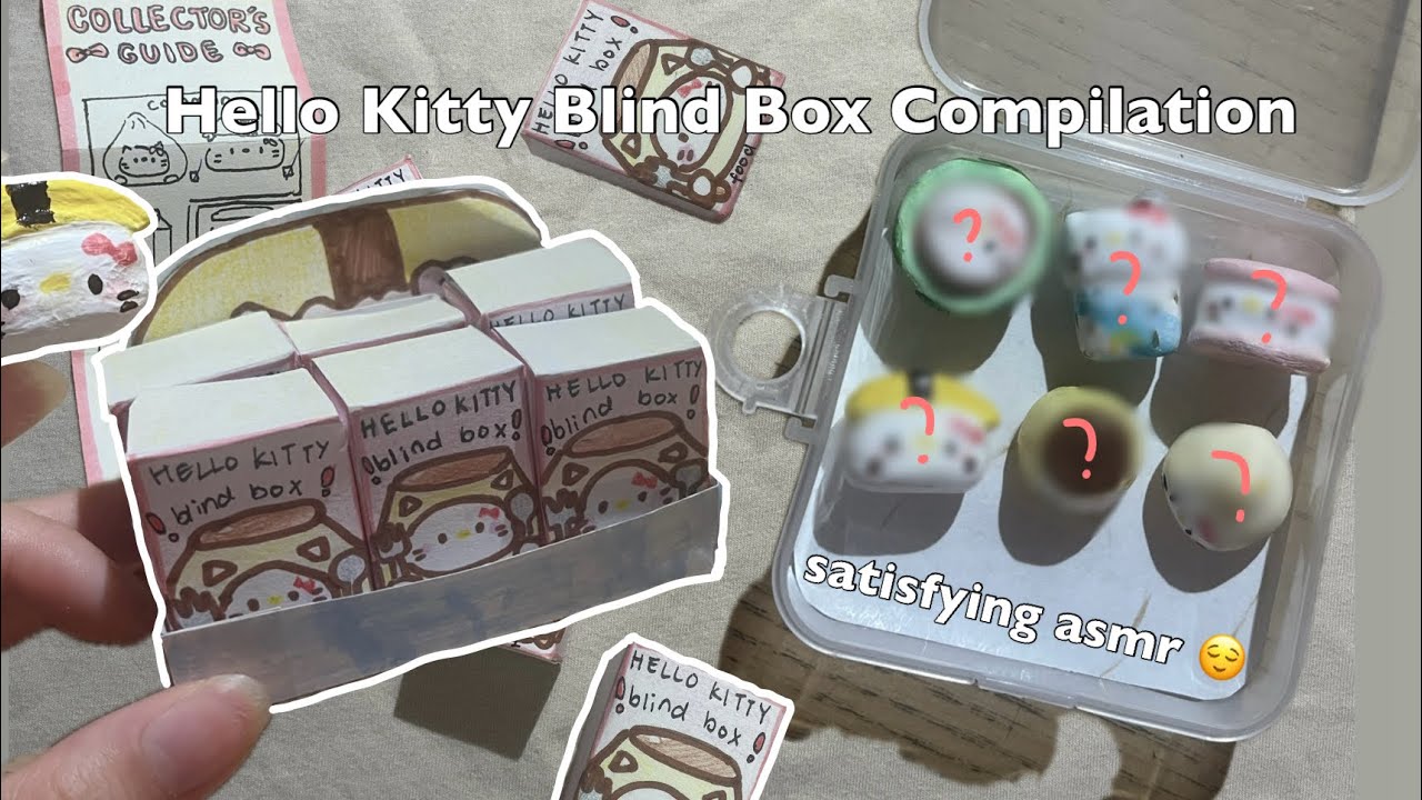 HELLO KITTY FOOD BLIND BOX COMPILATION 🤯 paper diy | asmr no talking | satisfying - YouTube