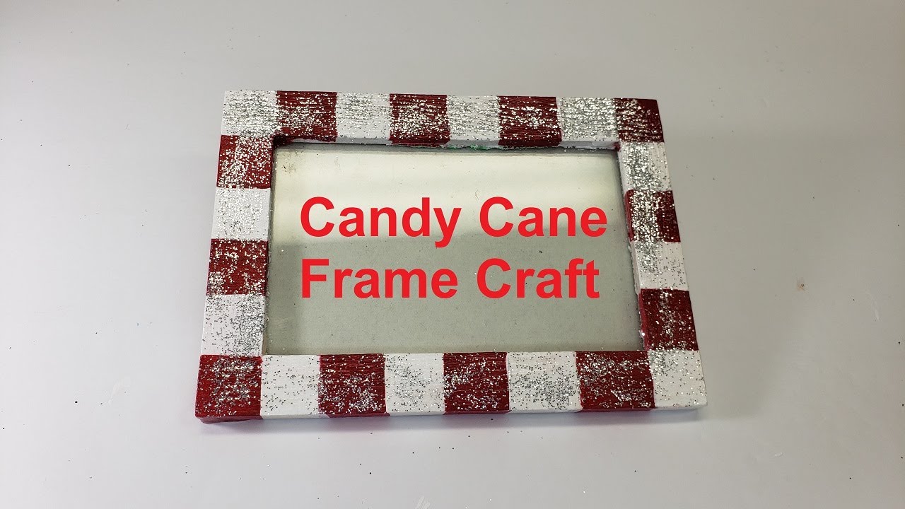 DIY Candy Cane Christmas Picture Frame - YouTube
