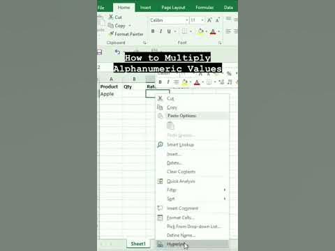 Trick 85 How to Multiply Alphanumeric Values in Excel. #shorts - YouTube