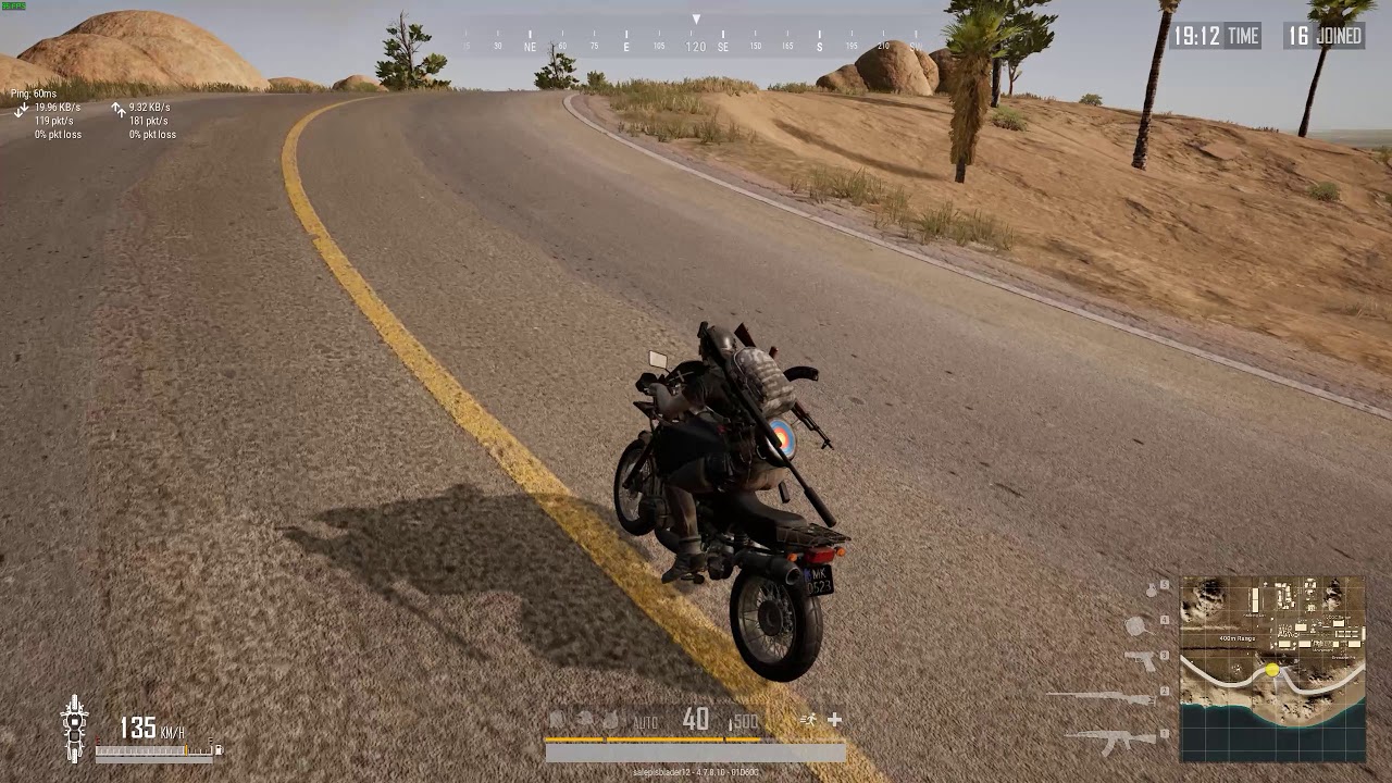 PUBG - Racing on the training map road with the bike - YouTube