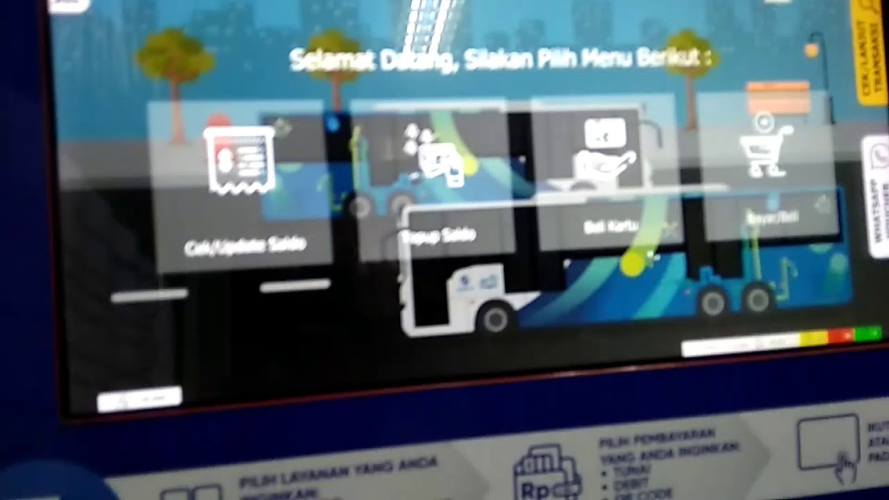 cara top up kartu Transjakarta di machine vending - YouTube