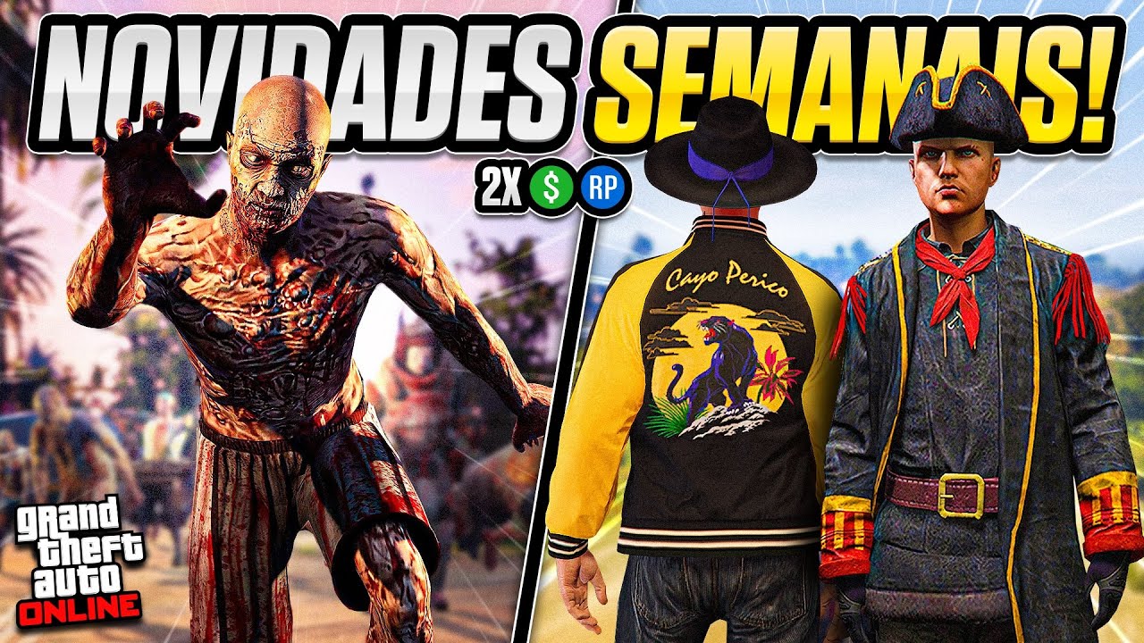 NOVA SOBREVIVÊNCIA ZUMBI em CAYO PERICO e TRAJES!!! - NOVIDADES SEMANAIS no GTA ONLINE (28/08 ...