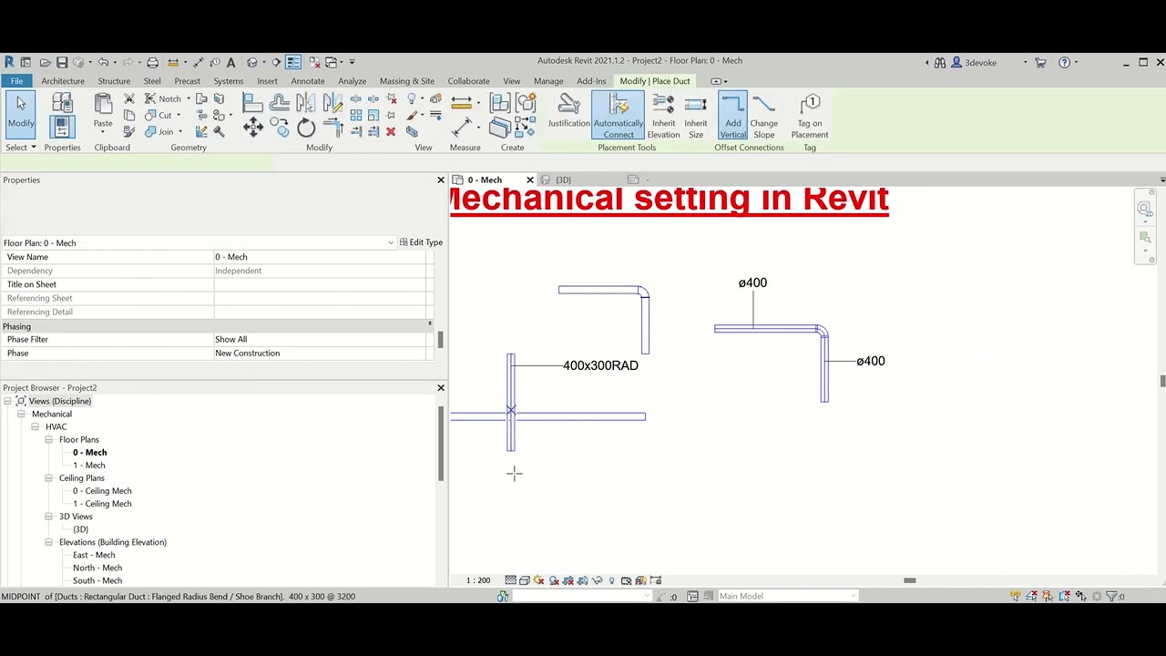 Mechanical ducting setting in Revit ! Hindi - YouTube