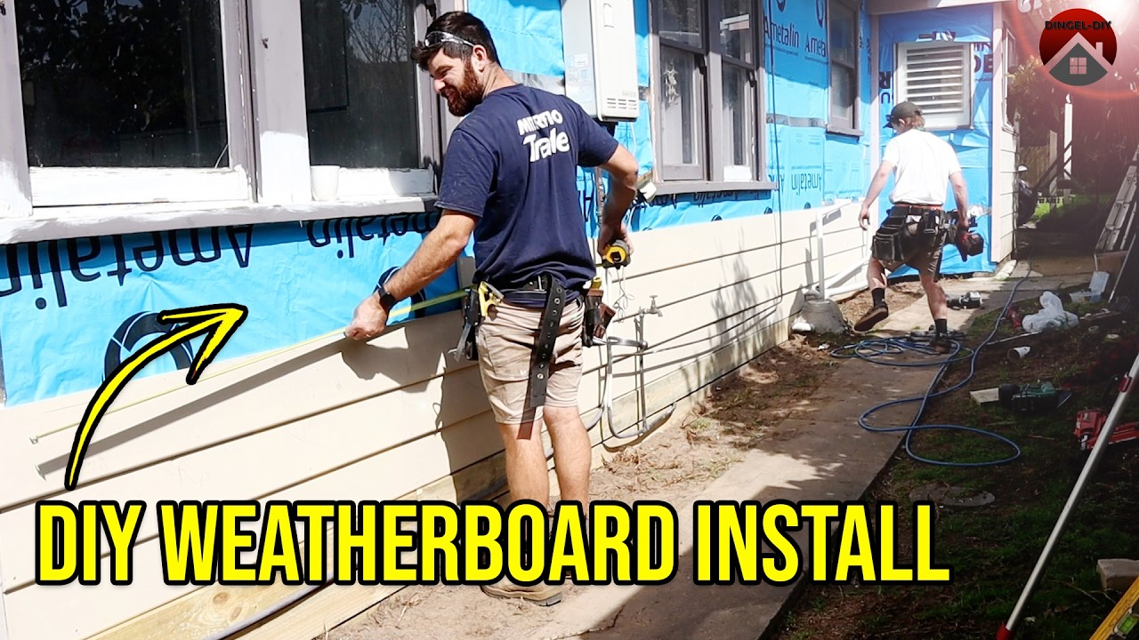 How to Cut and Install Cement Weatherboards (with help or by yourself) - DIY Tutorial - YouTube