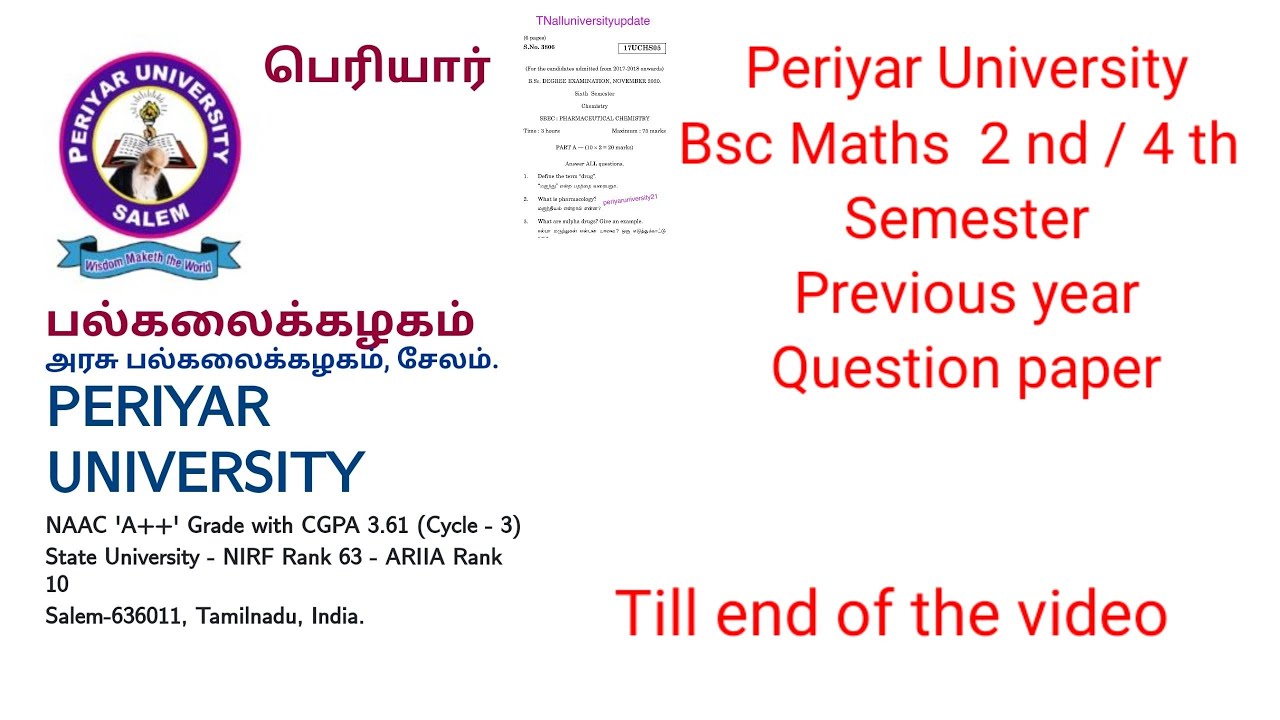 Allied Inferential statistics Question paper Periyar University - YouTube