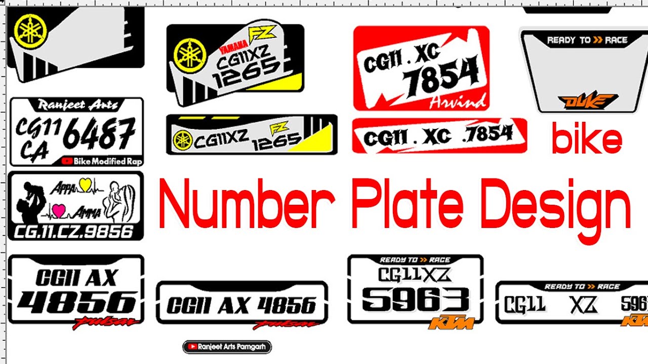new bike redium number plate design ranjeet arts pamgarh - YouTube