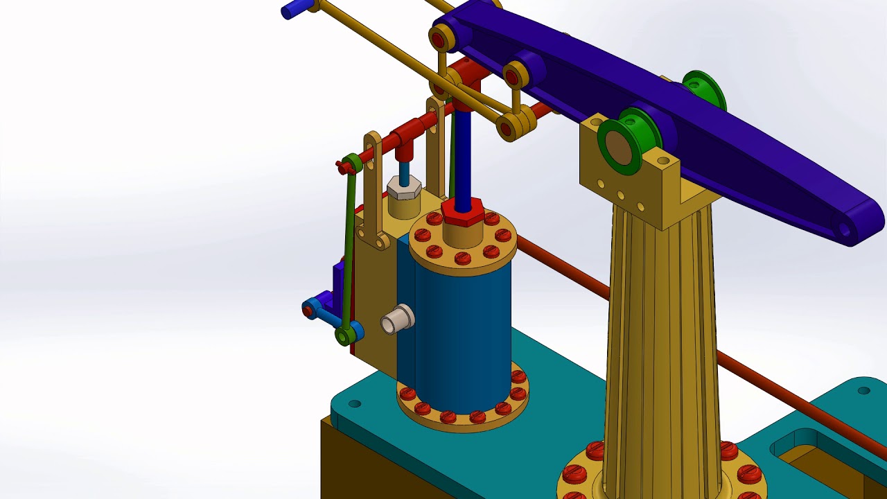 Ensamble de un beam engine en solidworks - YouTube