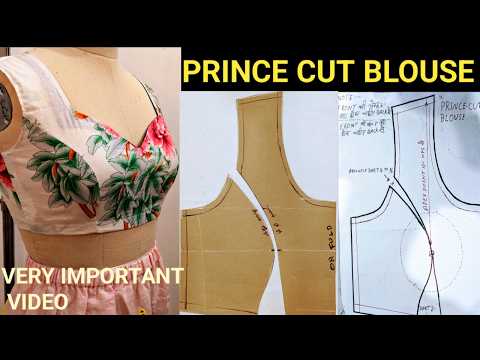 #Princess cut Blouse cuttting how to make princess blouse pattern ...