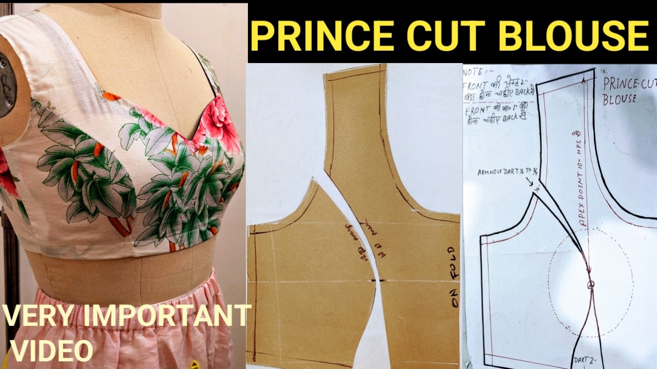 #viral Princess cut blouse cutting and stitching #how to make princess ...