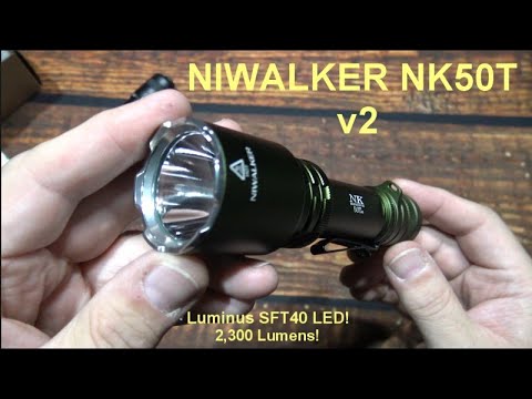NiWalker N50T v2 Tactical Flashlight Kit Review! (2,300 Lumens, Luminus ...