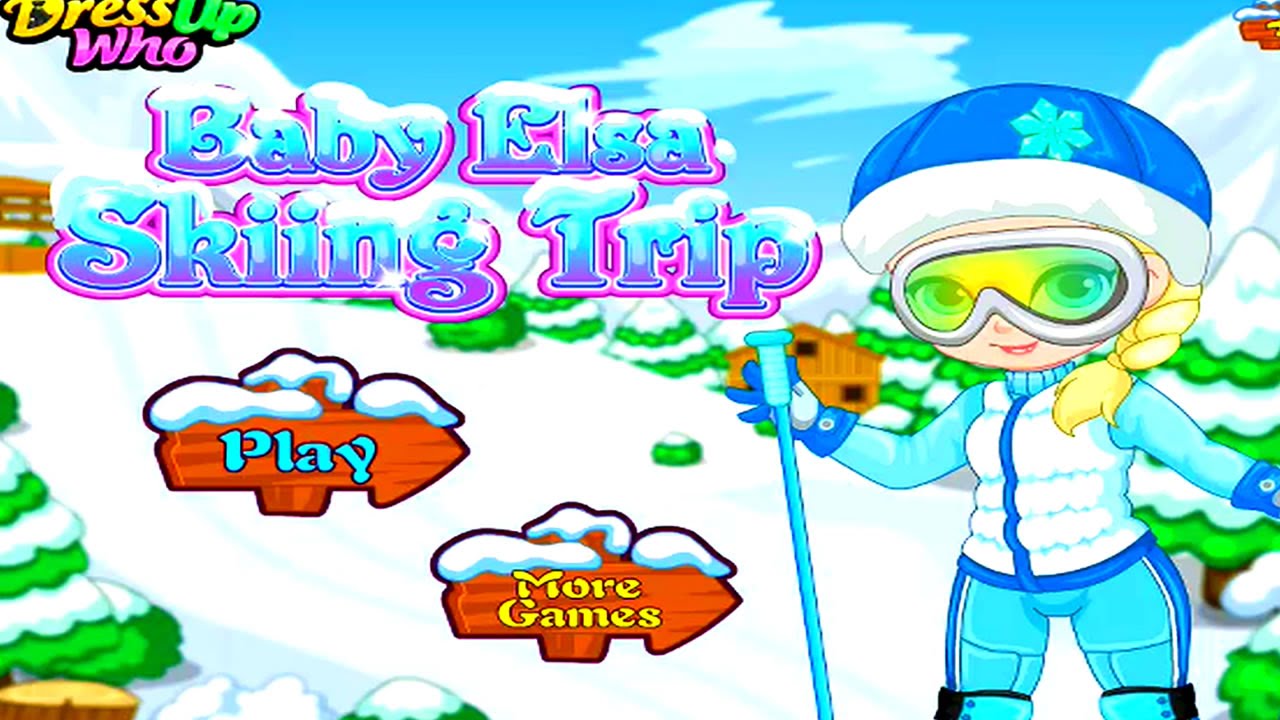 ️ Baby Elsa Frozen Skiing Trip Game Movie For Kids - Frozen Princess ...