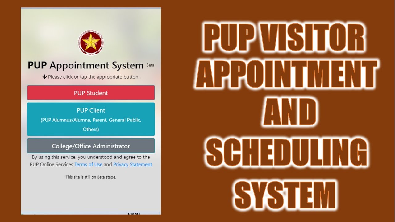 PUP Visitor Appointment and Scheduling System Version 1 | PUP Systems ...