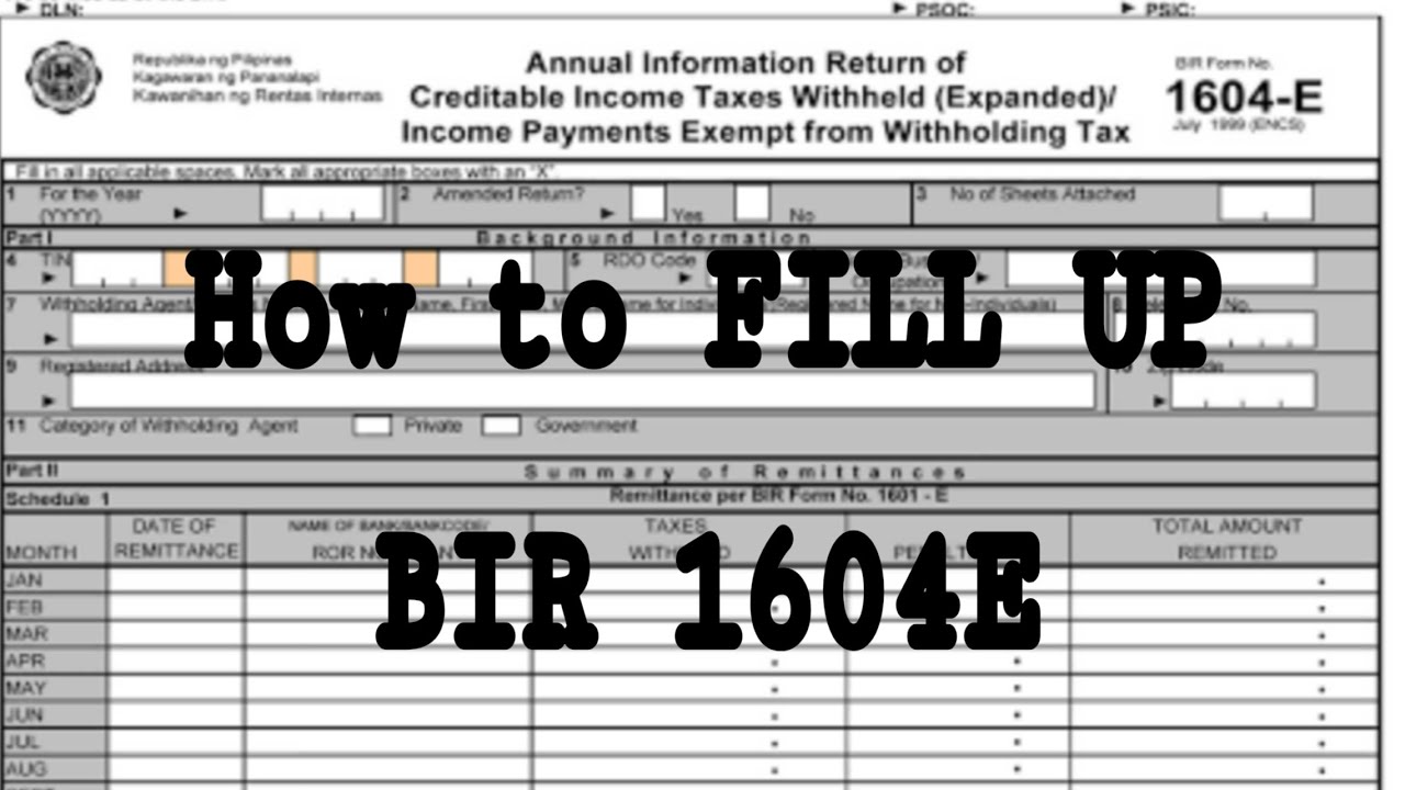 How to fill up BIR1604E in eBIR apps - YouTube