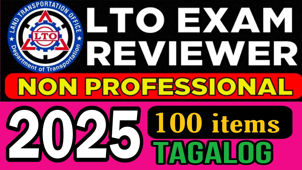 NON PROFESSIONAL LTO EXAM REVIEWER 2025 TAGALOG VERSION - YouTube