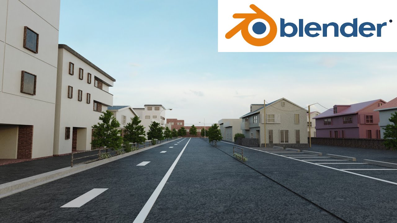 Creating a street in Blender (Timelapse) - YouTube