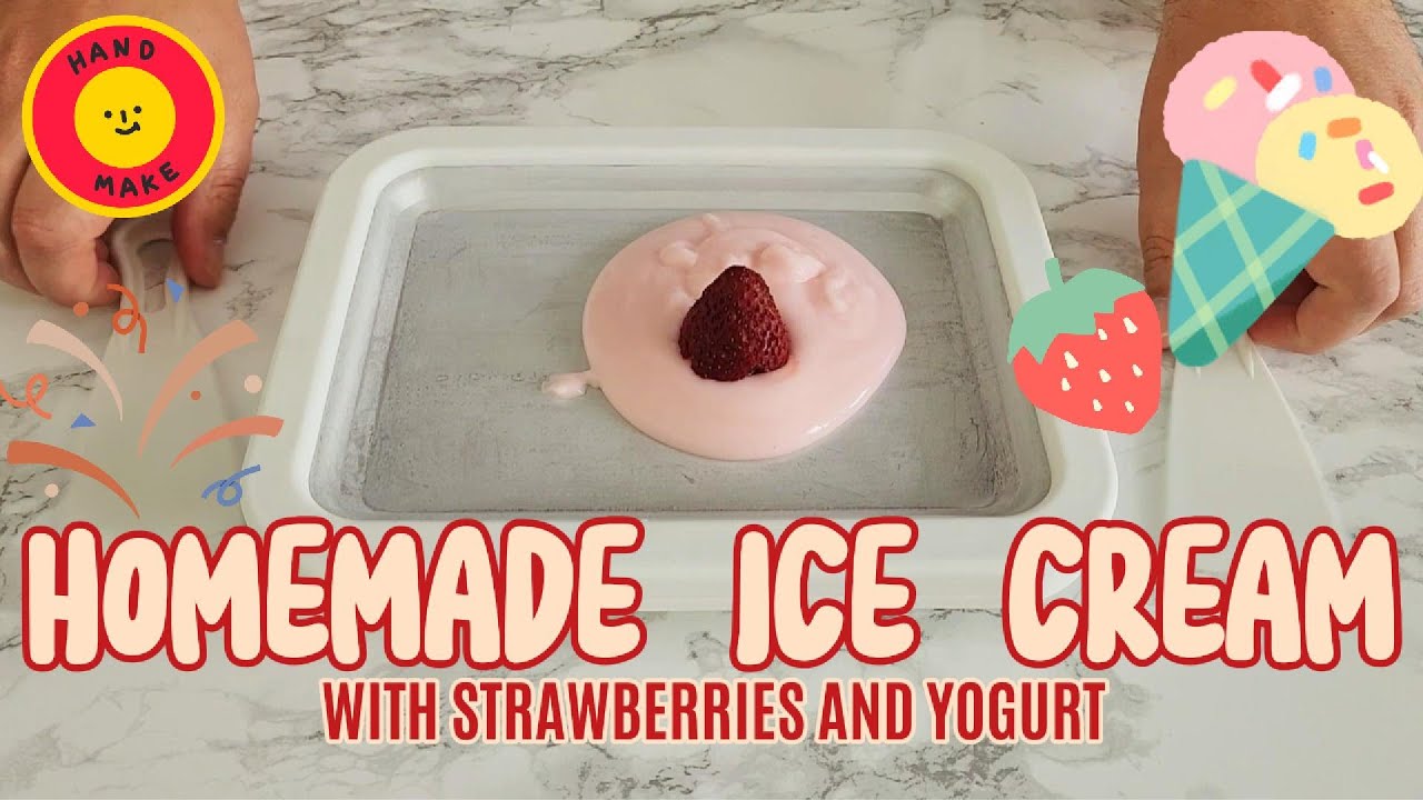 ASMR Homemade Ice Cream with Strawberries & Yogurt #asmr #viral # ...