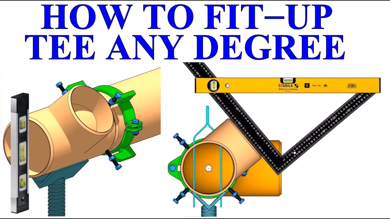 How to fit up a Tee to a Pipe Rotated in Any Degree - YouTube