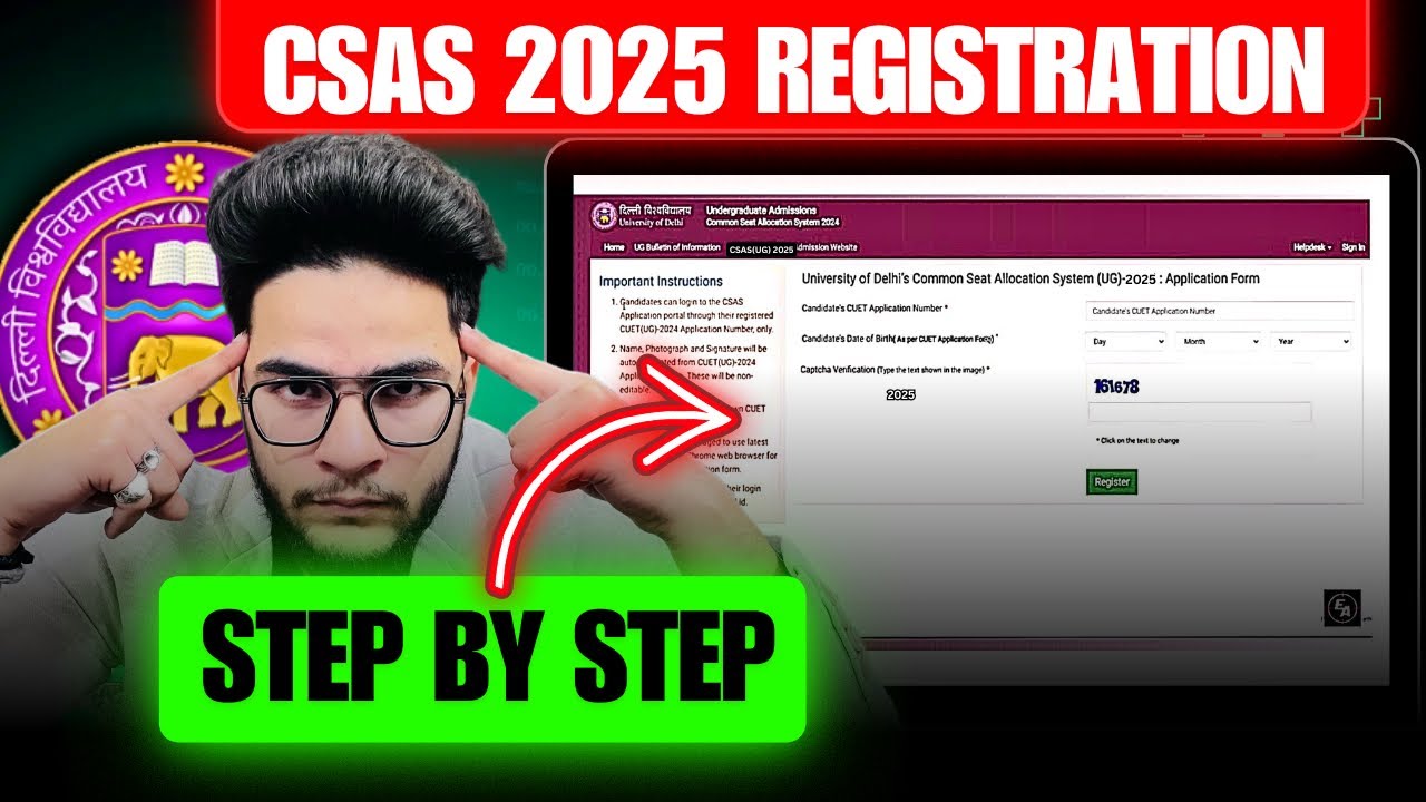 🚨 DU CSAS 2025 REGISTRATION LIVE! 🔥 | Step-by-Step Guide ⚠️ One Mistake ...