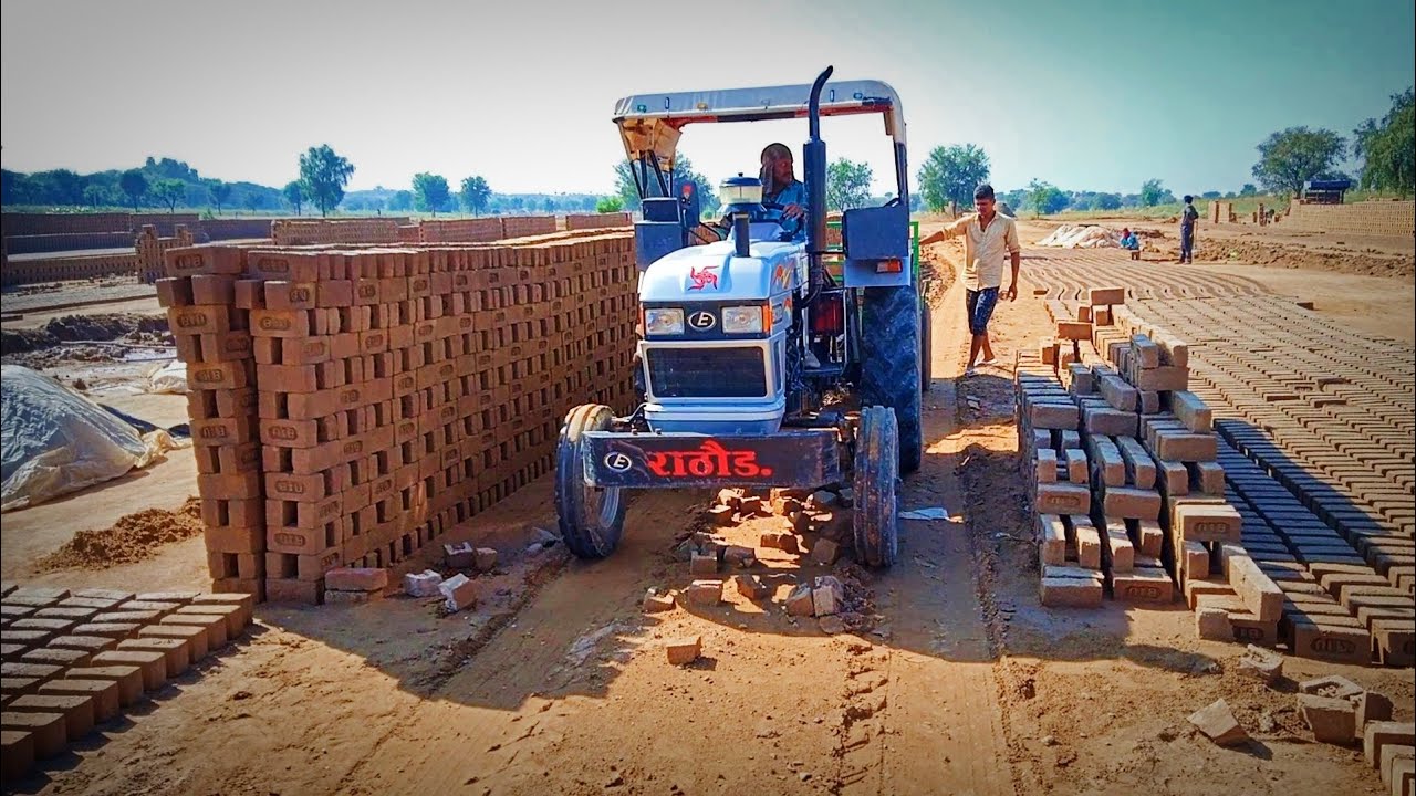 New Eicher 333 Tractor full loaded in trali (gado)! Tractor Video - YouTube