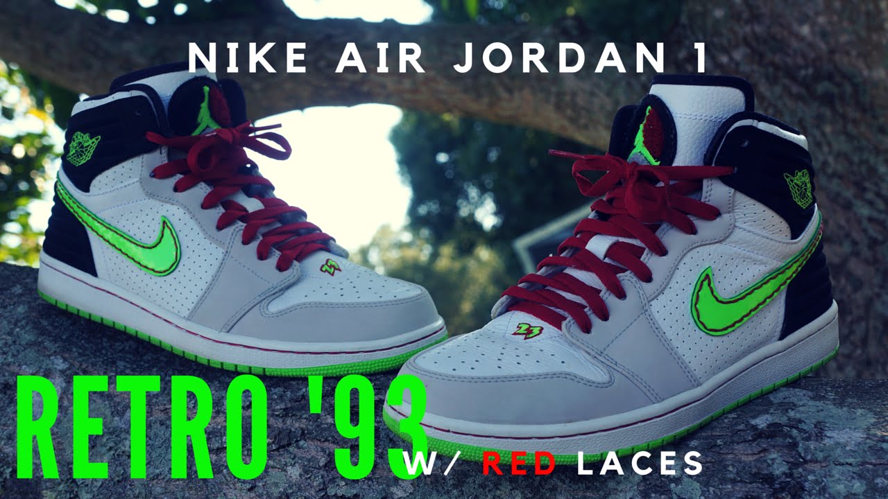 Nike Air Jordan 1 Retro '93 Basketball Shoes On Feet - YouTube