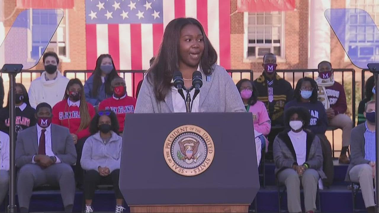 Spelman College student government president speaks ahead of President ...