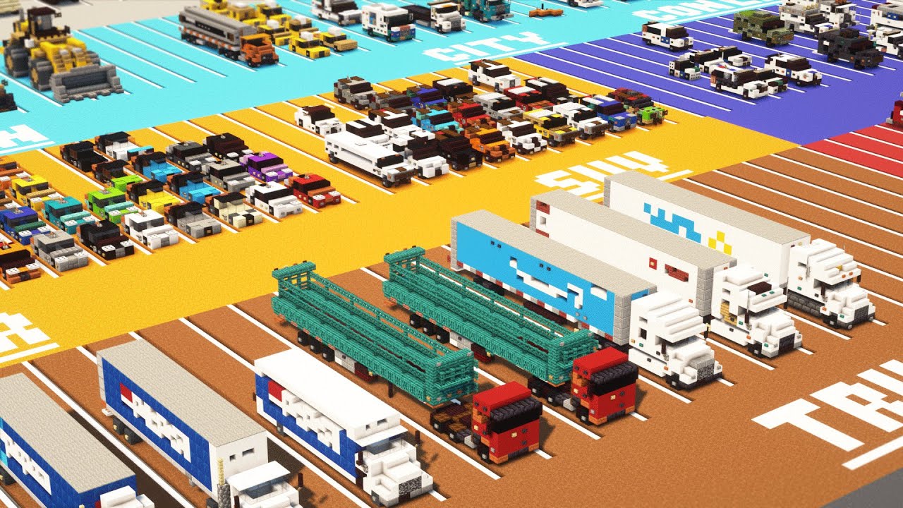 Minecraft Car Truck Bus Road Vehicle Collection - YouTube