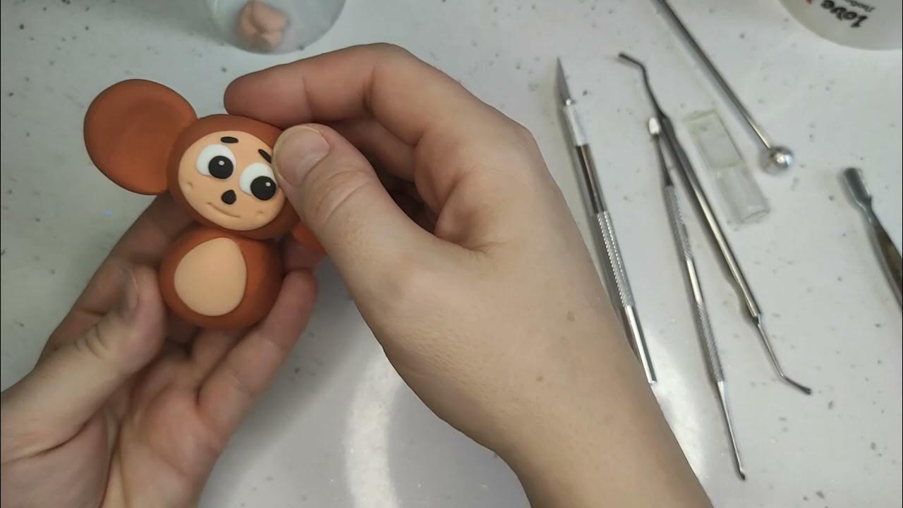 Лепим Чебурашку из воздушного пластилина 🍊 - YouTube