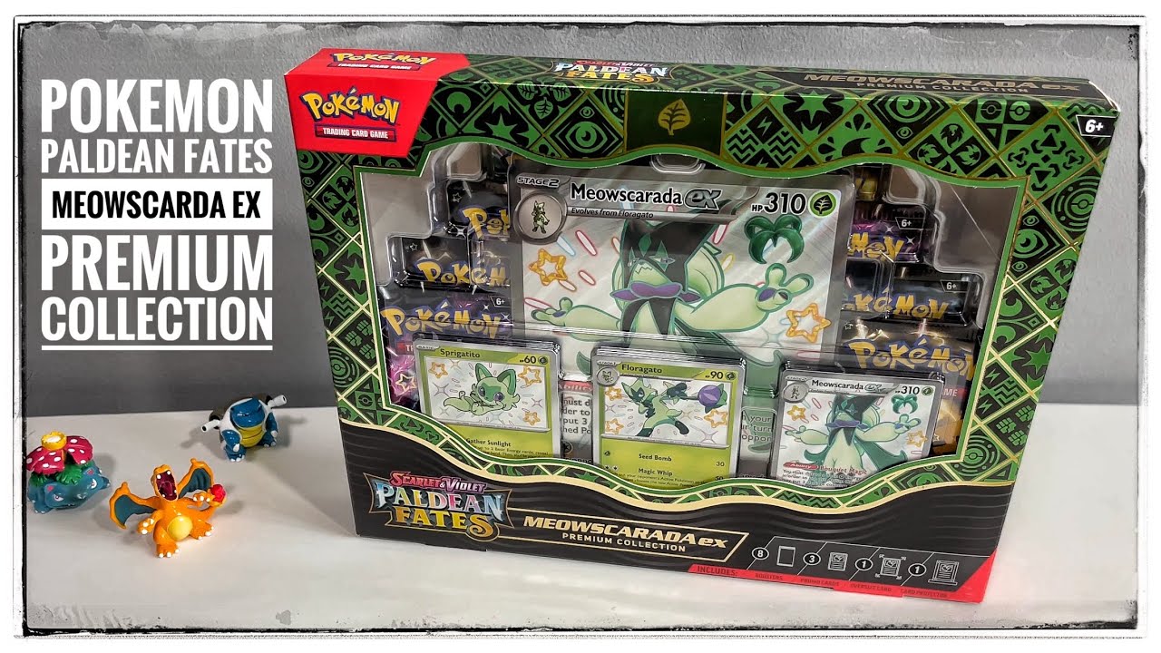 Pokemon Paldean Fates: Meowscarda Ex Premium Collection Unboxing - YouTube