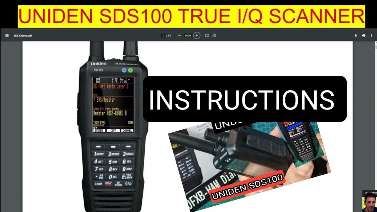 UNIDEN SDS100 - INSTRUCTION MANUAL - YouTube