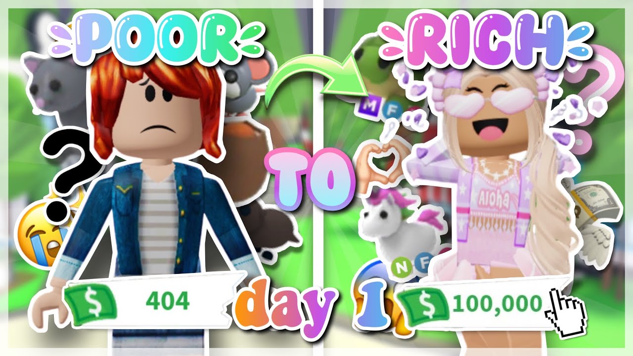 Going From POOR To RICH In 7 DAYS 💸 DAY 1! Adopt Me 2024 ...