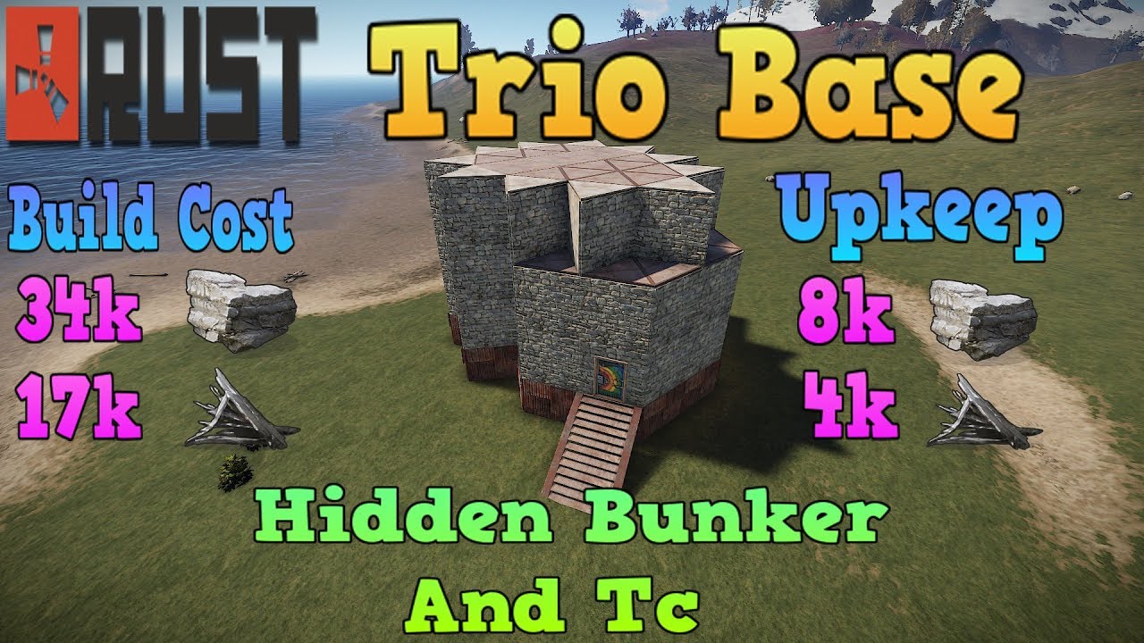 Rust 3.2 Hidden Tc And Bunker Trio Base Design - YouTube