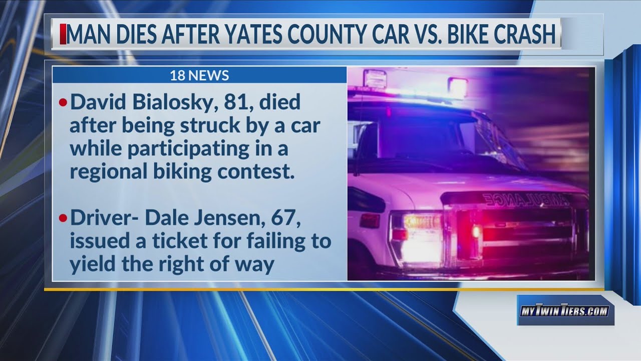 Cyclist dies following vehicle accident in Yates County - YouTube
