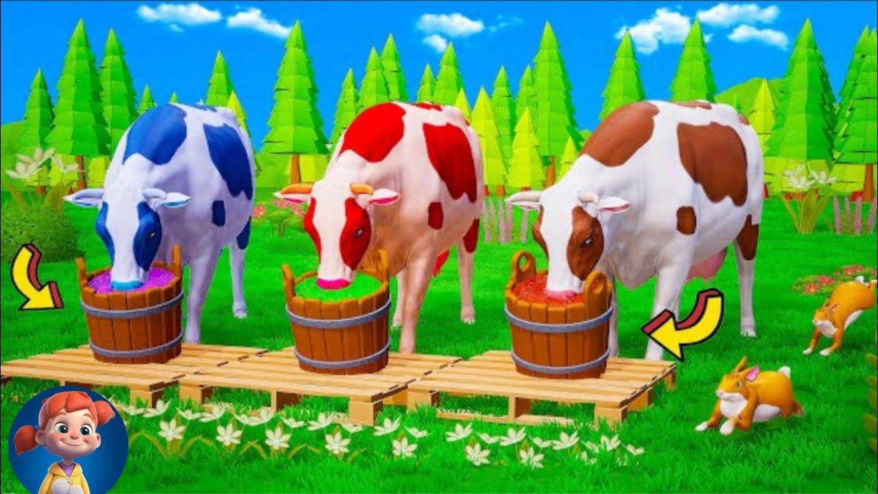 Colour animals | colour cow | colourful animals | colour for kids ...
