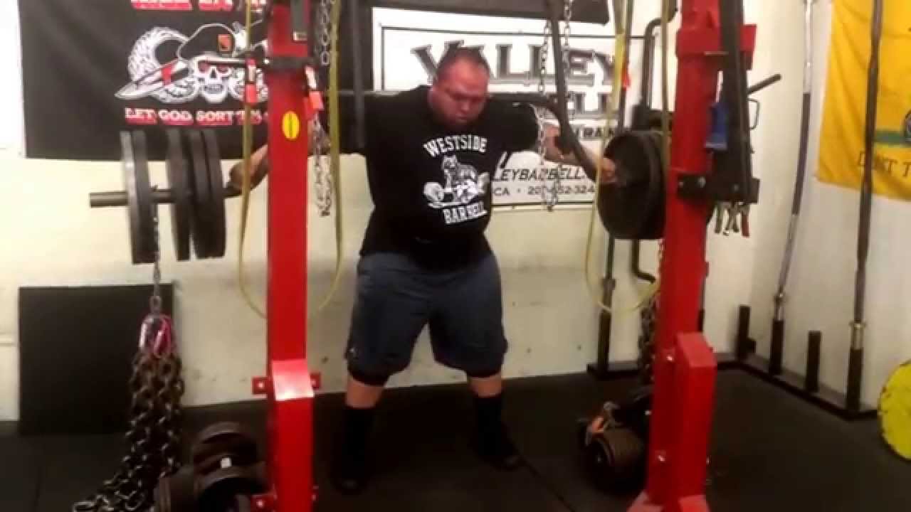 Valley Barbell concentric good mornings. 200 lb chain. Westside ...