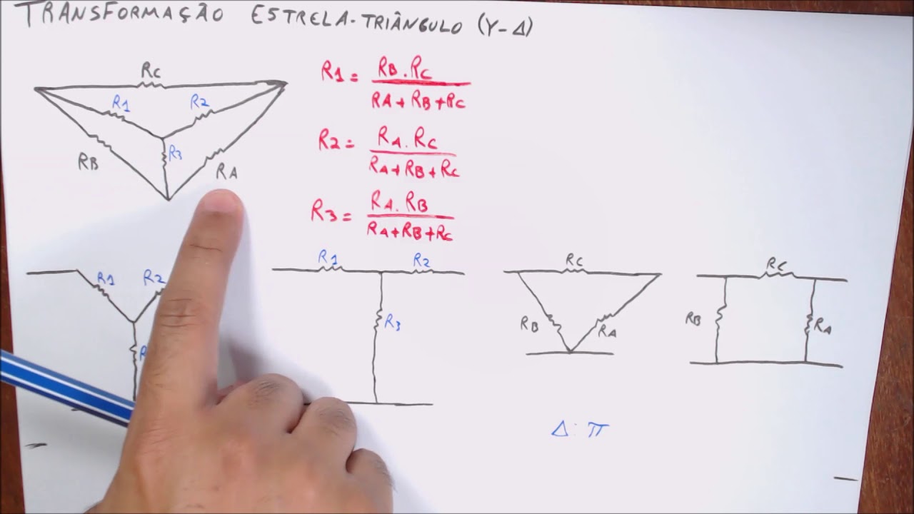Circuitos Resistivos Transformação delta estrela Exercicio Resolvido 10 ...