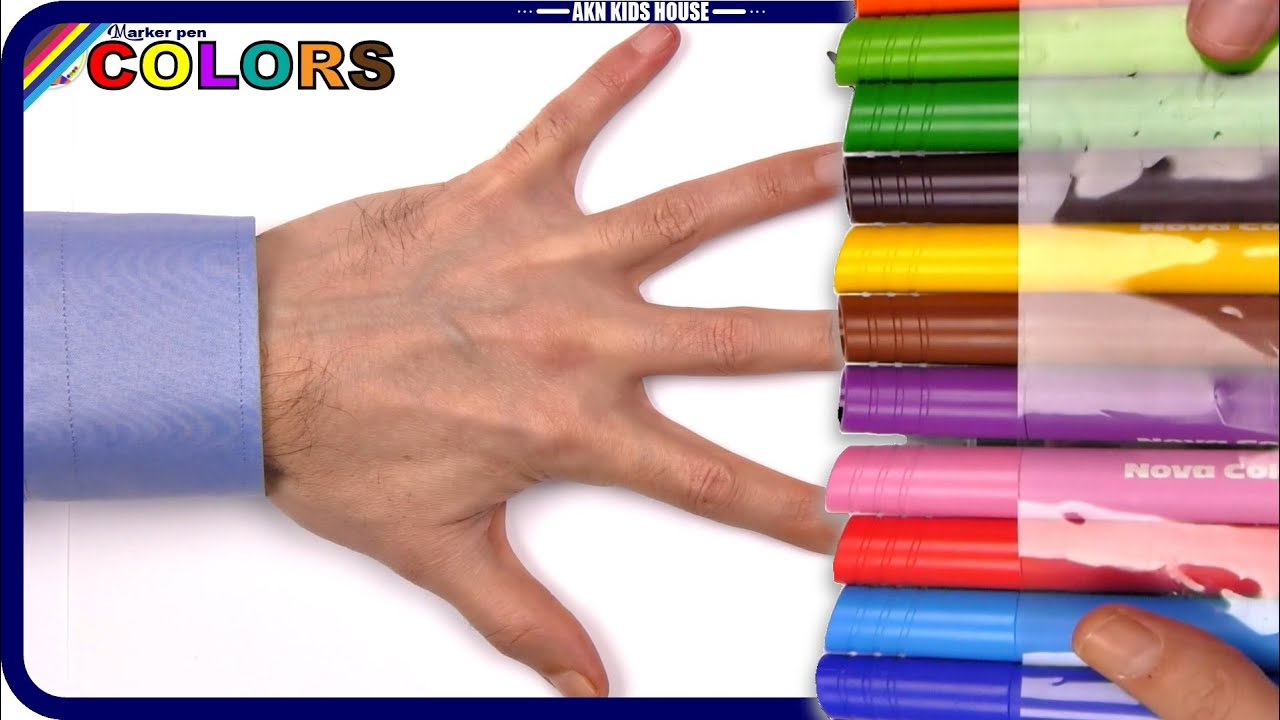 ( Hand Drawing ) 🤚 Hand and Marker Pencil Coloring / Akn Kids House ...