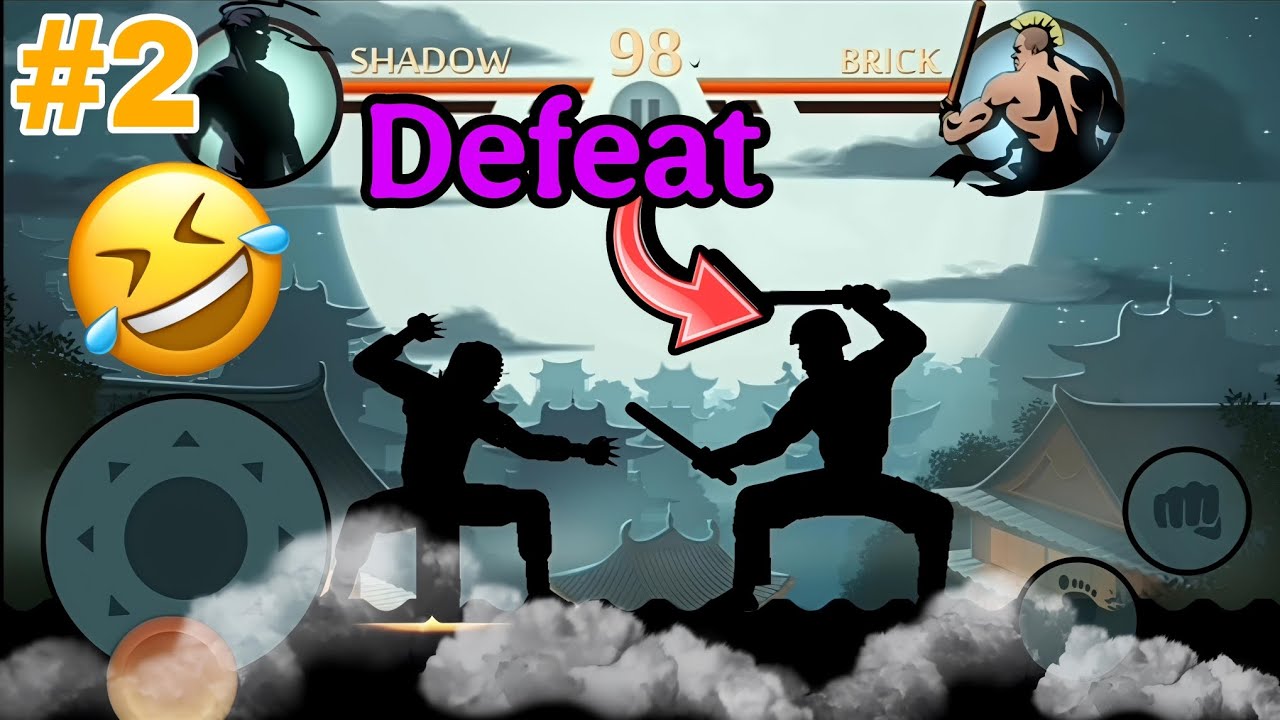 Defeat a brick in shadow fight 2 - YouTube