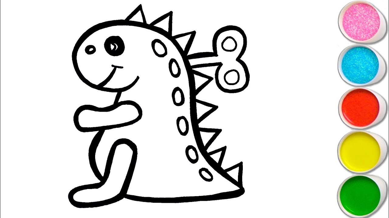 Dino Toy Picture Drawing, colouring and painting for, Toddlers | & kid ...