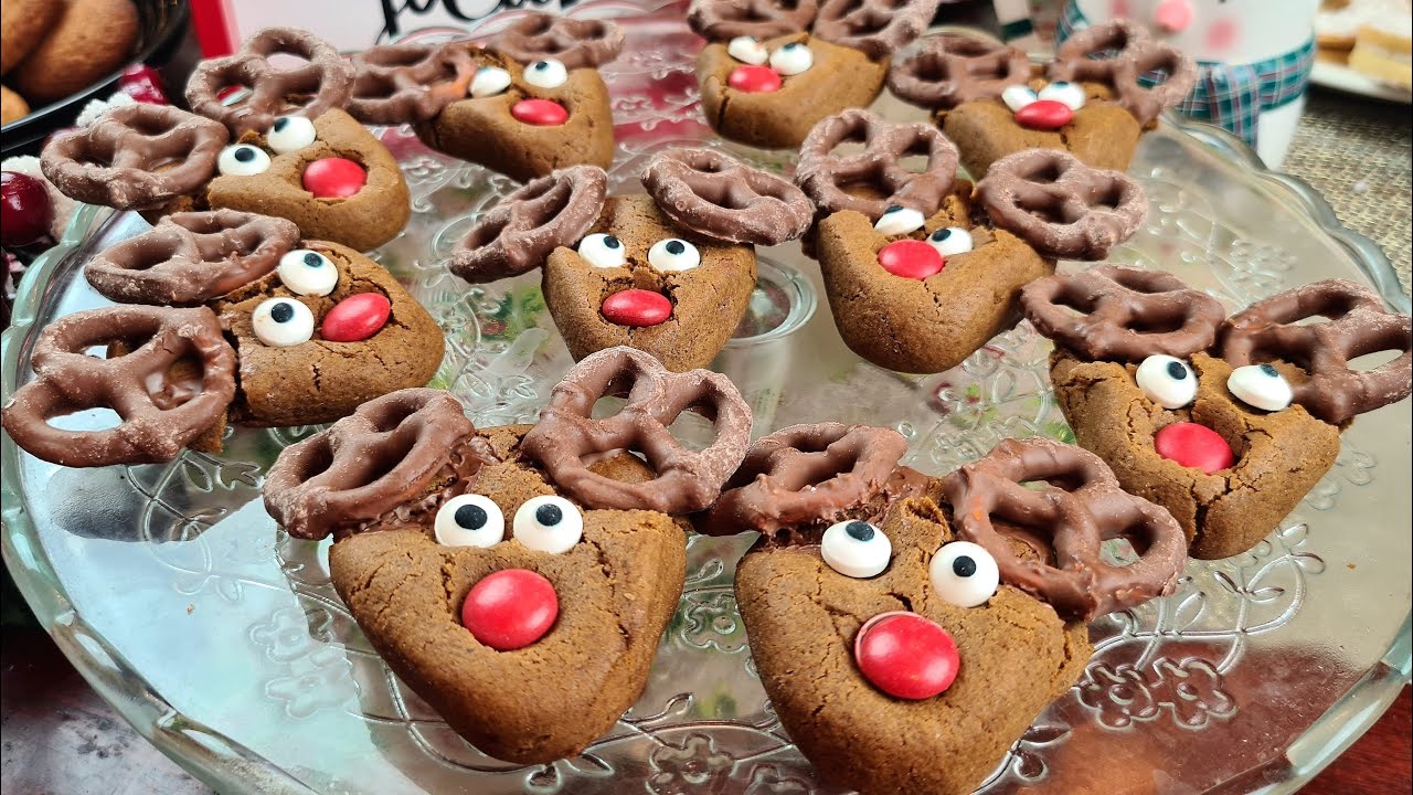 Rudolph Reindeer Cookies | Christmas Cookies - YouTube