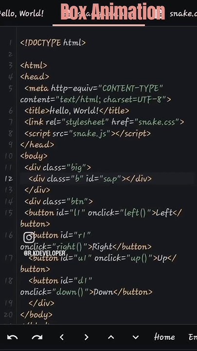 snake animation by basic html and css and js #shorts #coding #developer #codelife - YouTube