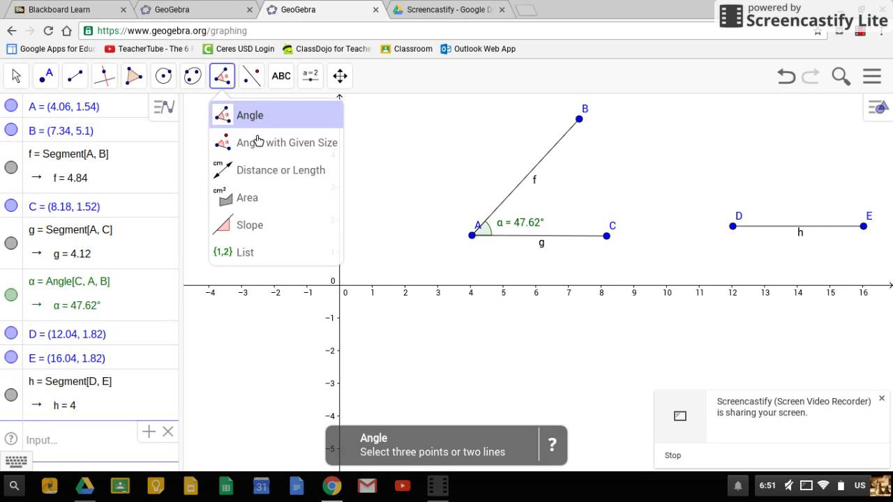Copying Angles on Geogebra - YouTube