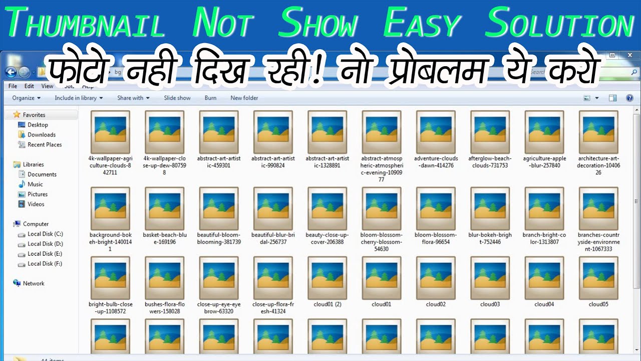 How to Fix Windows 7 Image Thumbnails/Thumbnails not showing/Thambnail ...