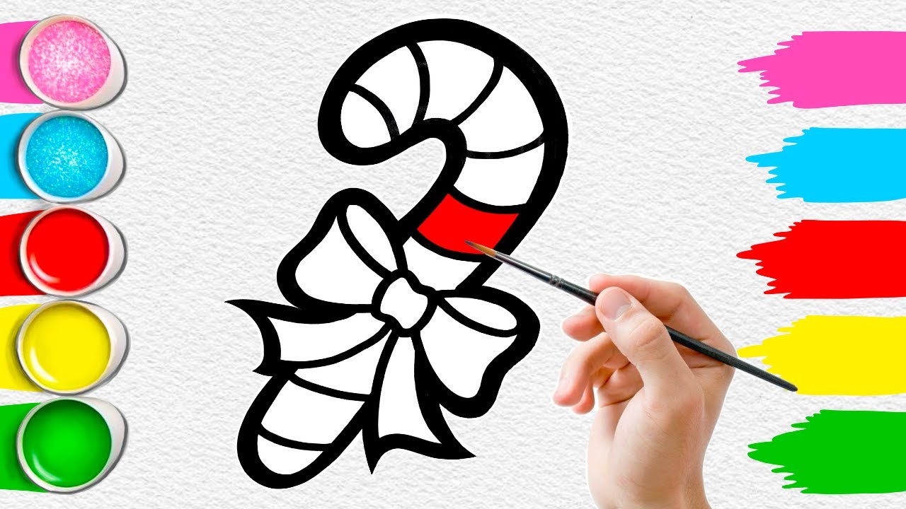 How to Draw Super Cute Christmas Candy Cane – | Easy drawing | Step By ...