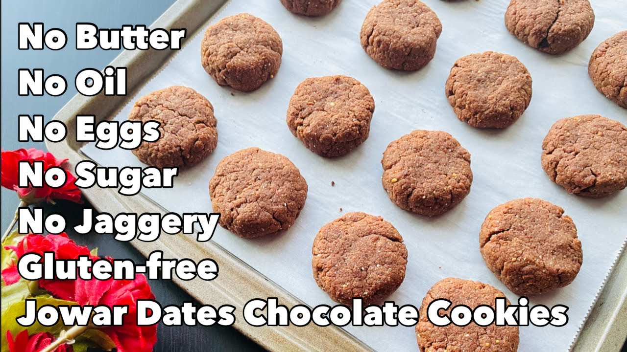 Gluten-free Dates Cookies | Jowar Flour Chocolate Cookies | Sorghum ...