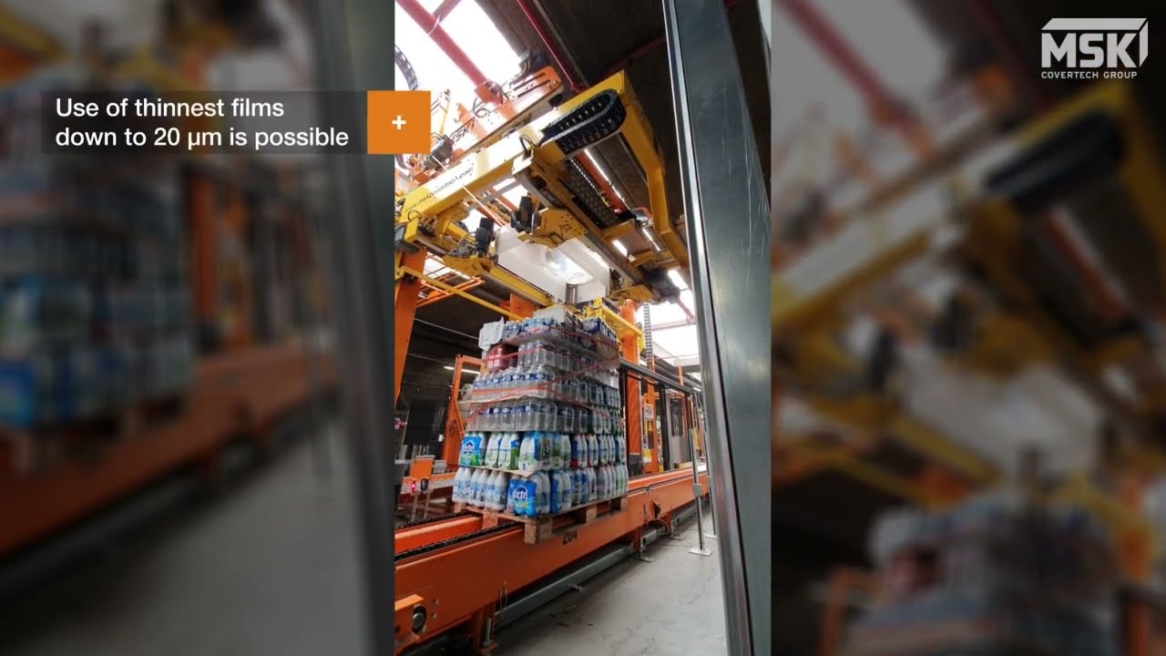 Stretch hood machine MSK Tensiontech at Franprix - YouTube