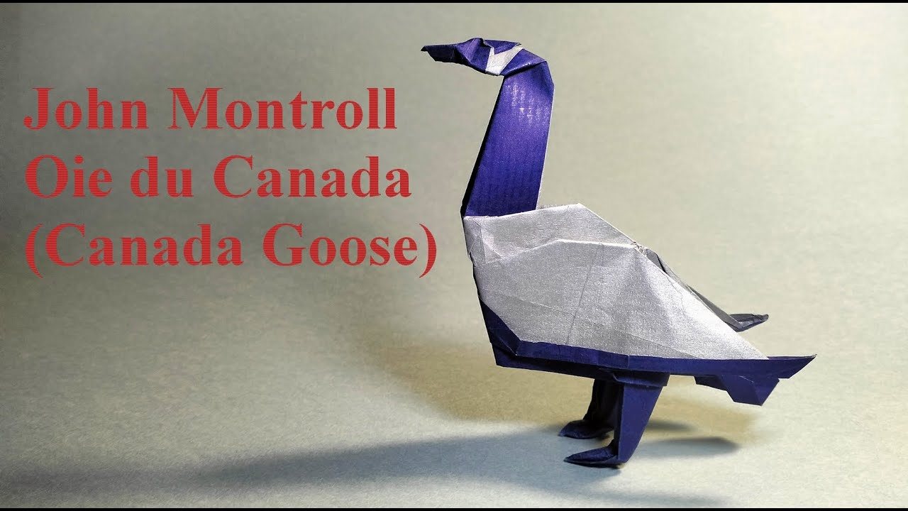 TUTORIEL Origami - Oie du Canada de John Montroll (Canada Goose) - YouTube