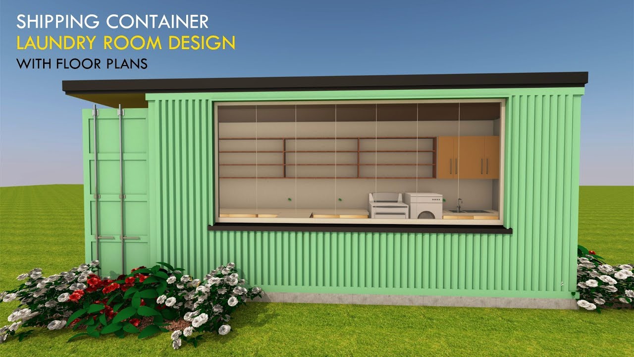 Prefab Shipping Container House Floor Plans for Modular Laundry Space ...