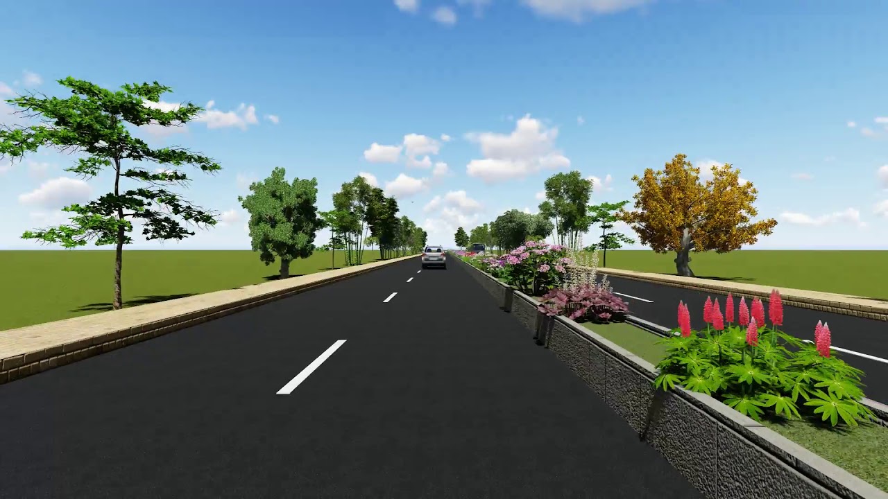 Road Beautification Animation Practice - YouTube