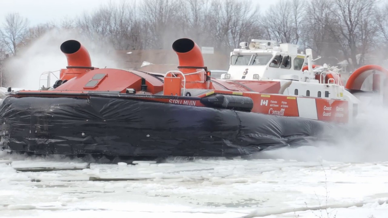 Coast Guard Hover Craft Breaking Ice - YouTube